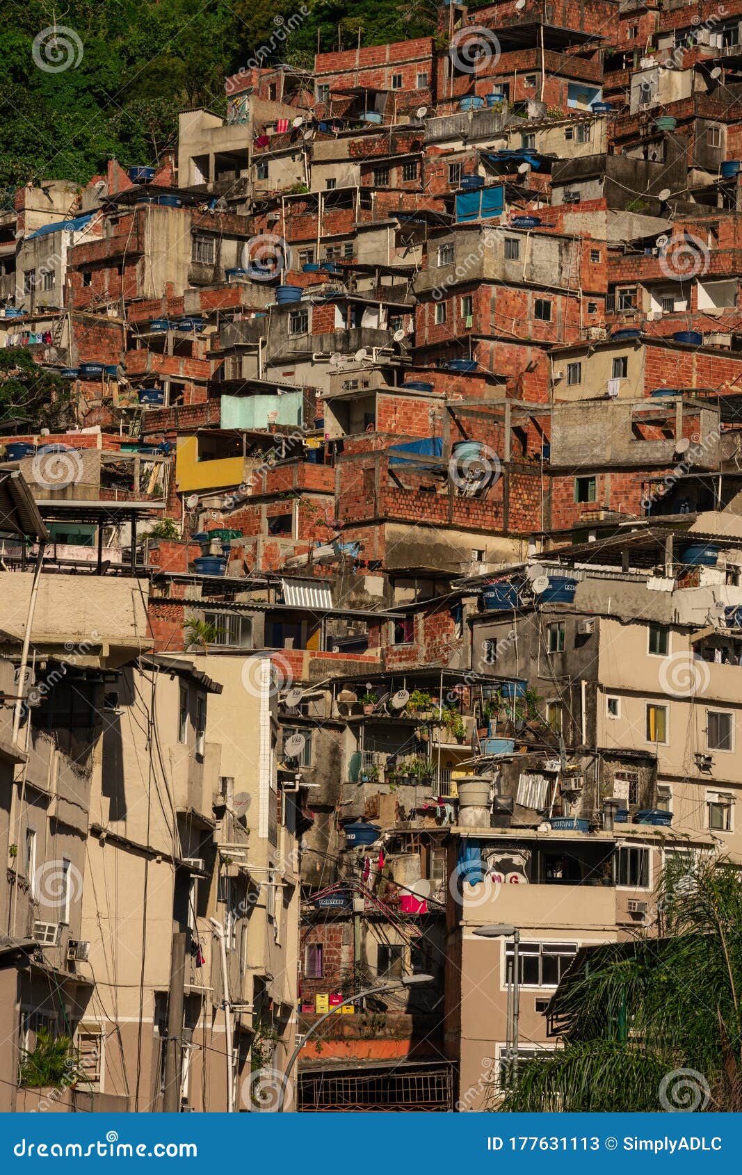 Close Up Shot Of Rocinha Favela In Rio De Janeiro Brazil Stock Image