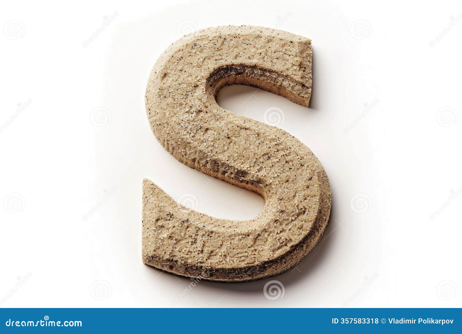 A Close-up Shot of a Sandy Letter S, with Texture and Details Visible ...