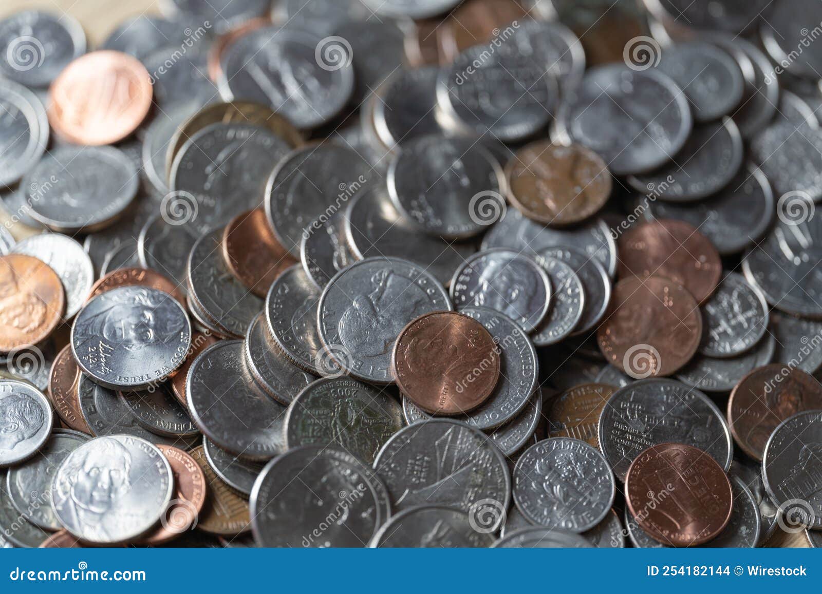 Close-up Shot of Scattered Coins Stock Photo - Image of scattered ...