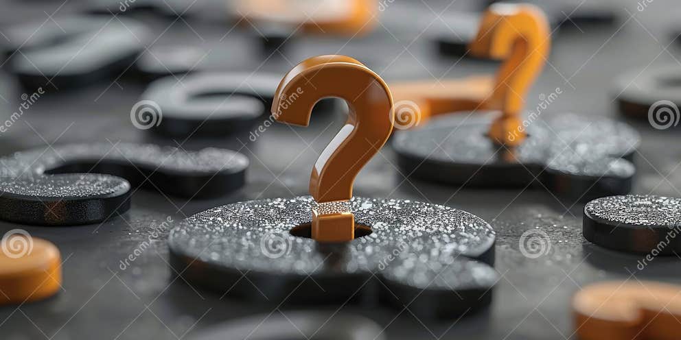 A Close-up Shot of Several Question Marks on a Table, Often Used As a ...