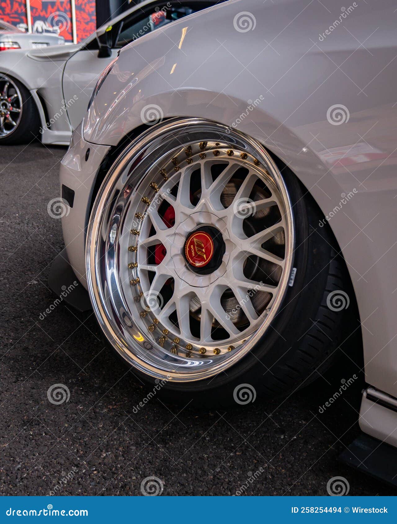 Close Up Shot of a Shiny White Honda Wheel Editorial Stock Image ...