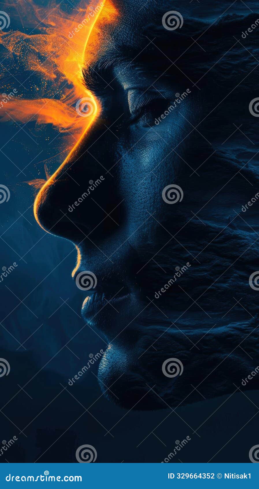 A Closeup Shot of a Silhouettes with Dynamic Vibrant Textures Stock ...