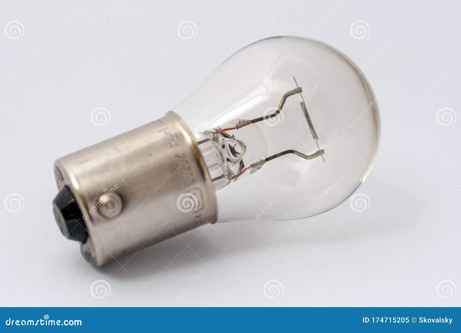 Close Up Shot of a Single Filament Bulb on White Background Stock Image ...