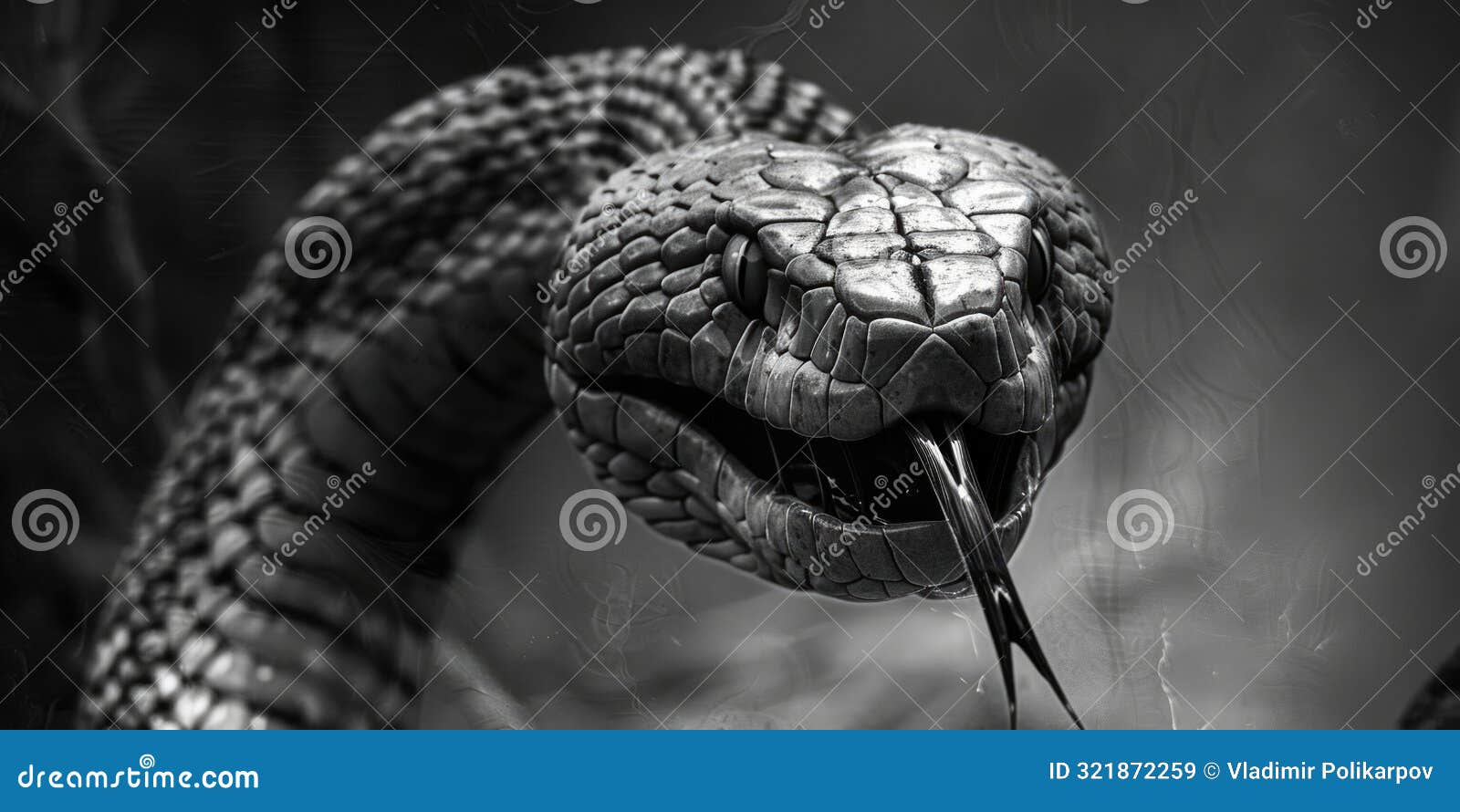 A Close-up Shot of a Snake with Its Mouth Wide Open, Revealing Sharp ...