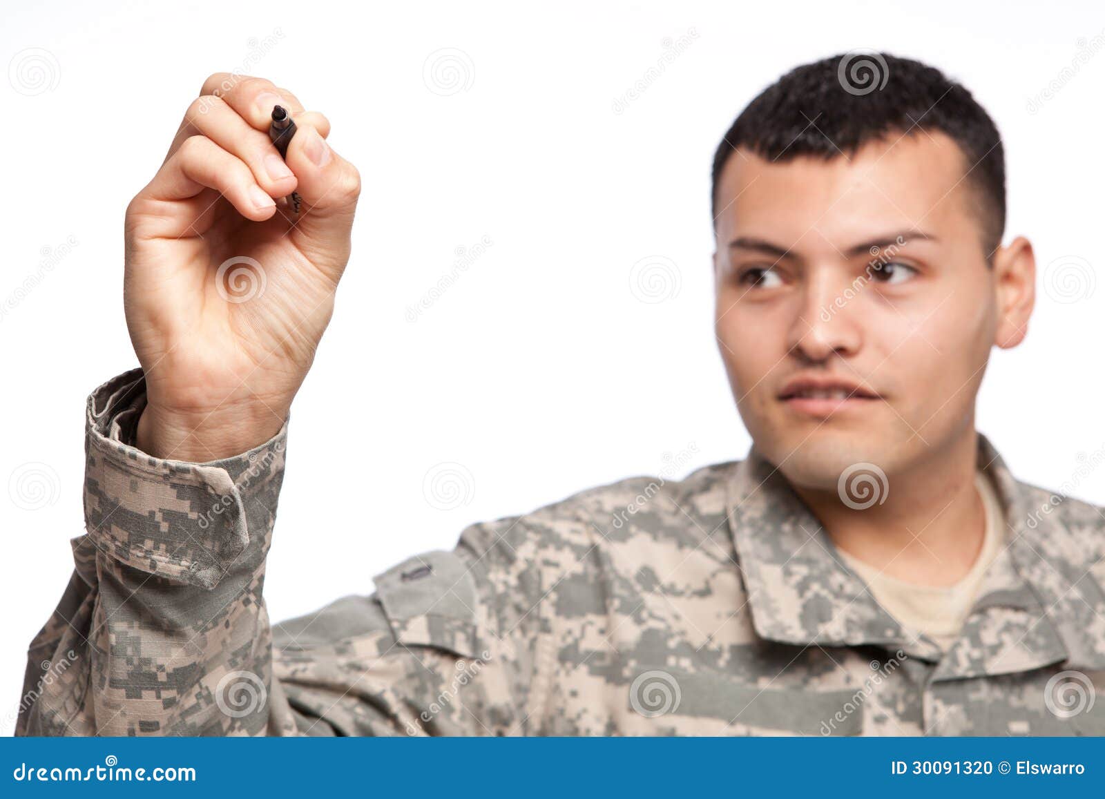 Soldier writing with pen stock photo. Image of military - 30091320