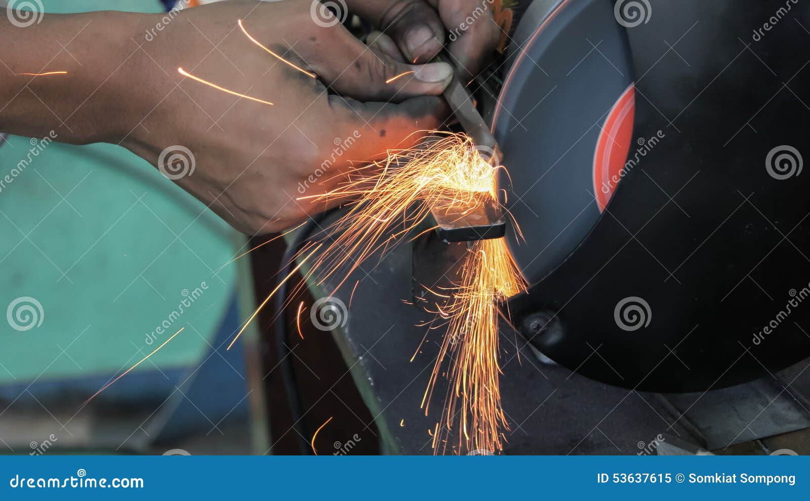Close Up Shot Of Sparks From Grinding Wheel. Royalty-Free Stock Photo ...