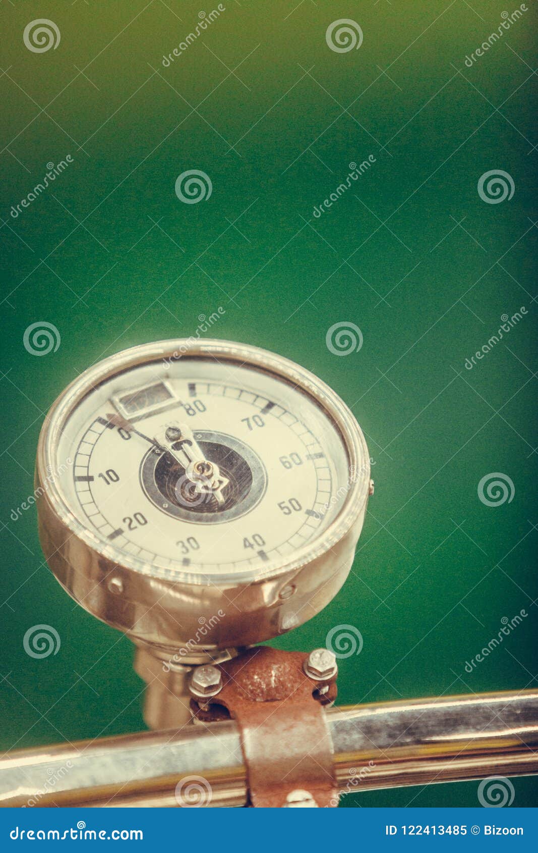 Vintage Motorcycle Speedometer Stock Image - Image of measurement ...