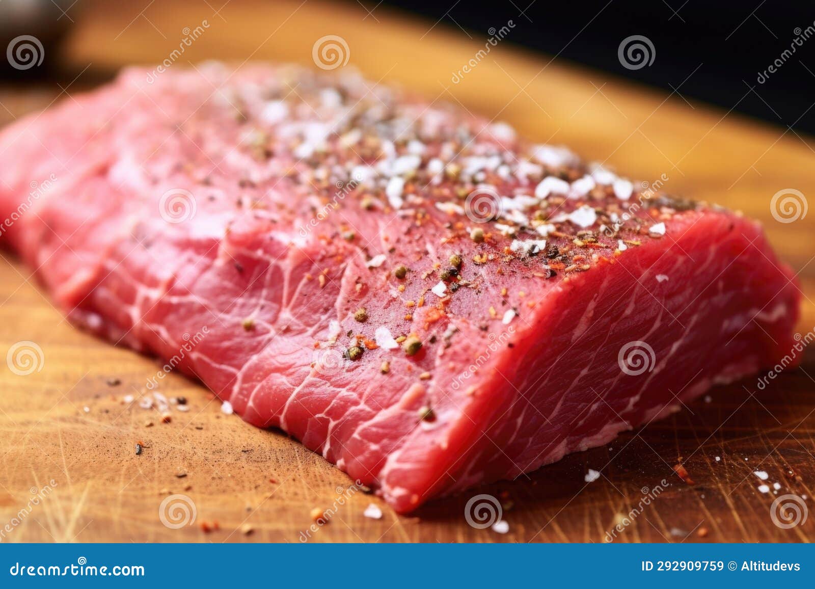 Close-up Shot of Spice Rub on a Raw Steak Stock Image - Image of ...
