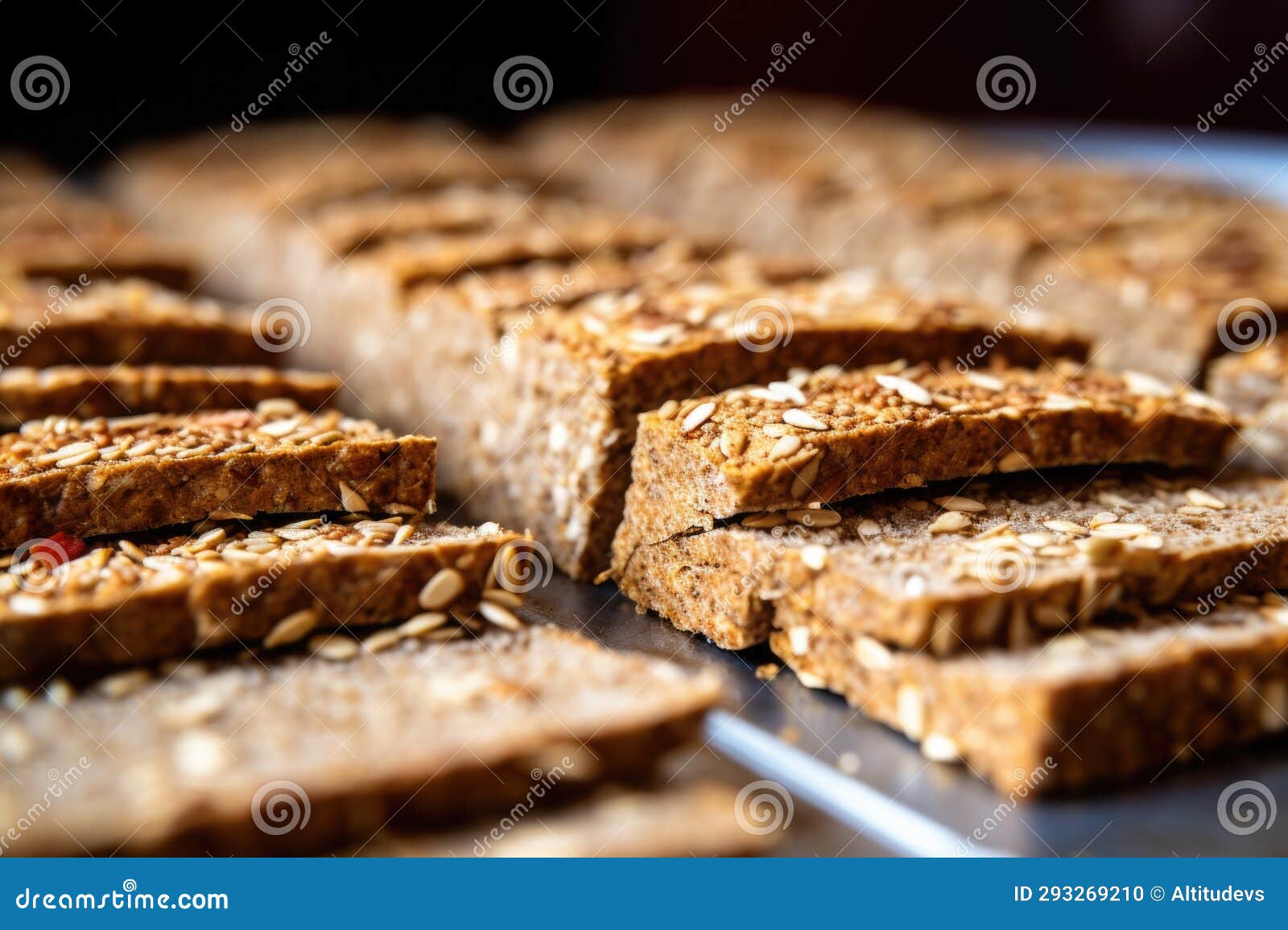 Close-up Shot of Sprouted Grain Bread Sections Stock Photo - Image of ...
