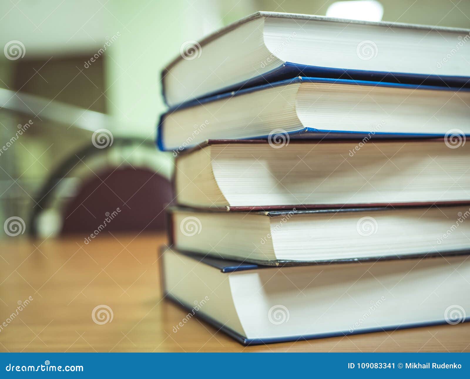Close Up Shot of Stack of Books on the Table Stock Image - Image of ...