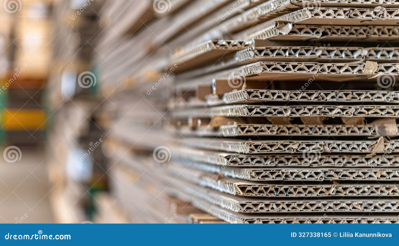A Close-up Shot of a Stack of Brown Corrugated Cardboard Sheets. the ...