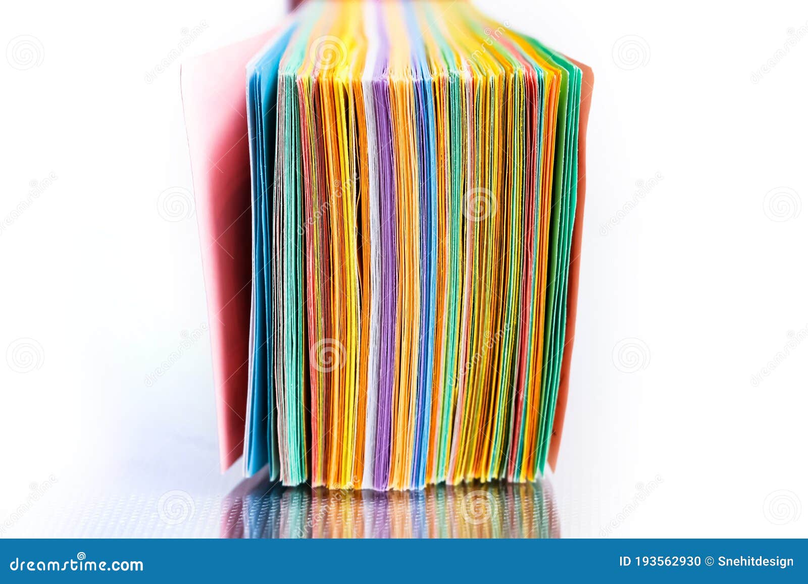 Close Up Shot of Stack of Colorful Papers Stock Photo - Image of paper ...