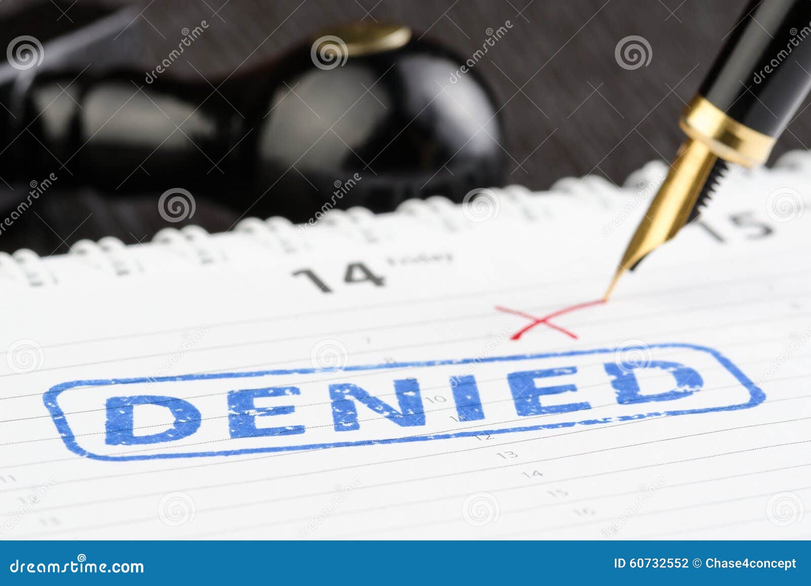 Close Up Shot of Stamp Denied Stock Photo - Image of fountain, failure ...