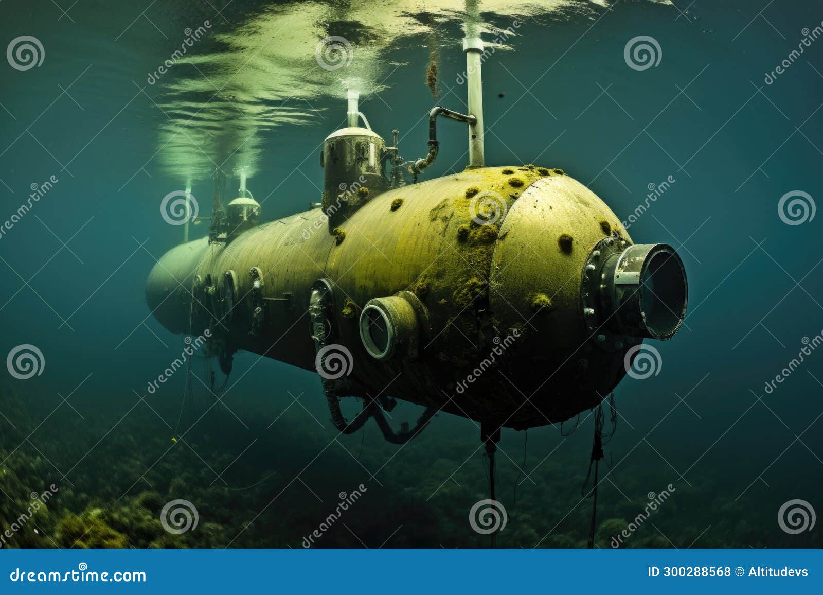 Close-up Shot of a Submarines Periscope Rising from the Water Stock ...