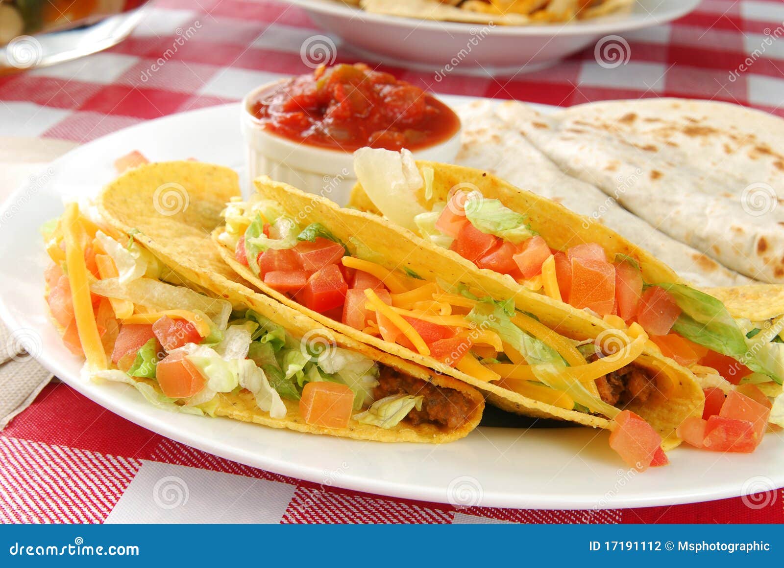 Close up shot of tacos stock photo. Image of dinner, meal - 17191112
