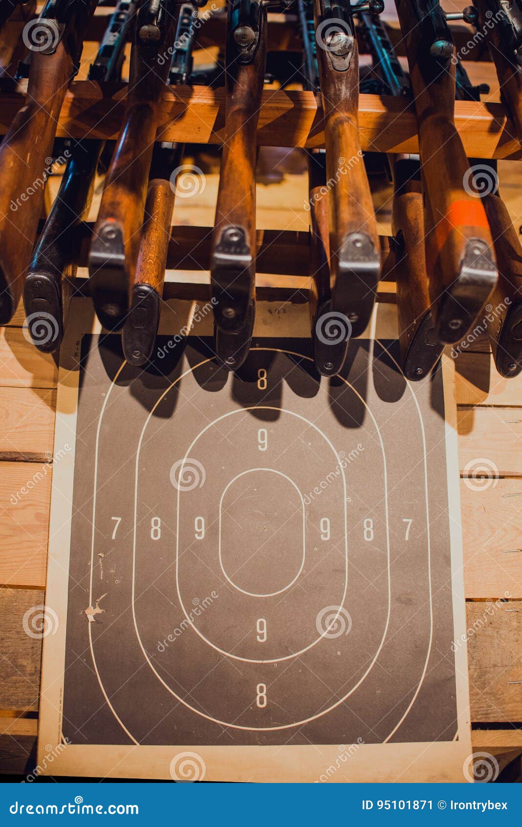 Close Up On Shot Target Shield And Assault Rifles Royalty-Free Stock ...