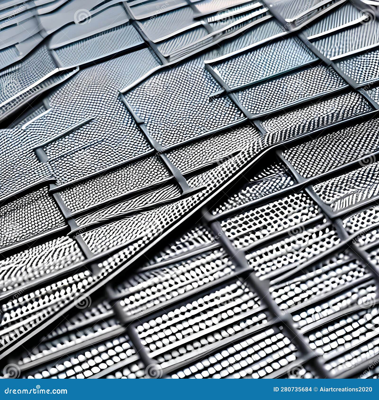 A Close-up Shot of a Textured Metal Grate, with Abstract Lines and ...