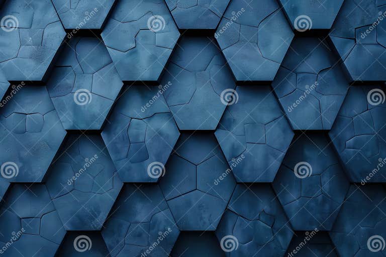 Abstract Repetitive Hexagonal Pattern in Deep Blue Stock Image - Image ...