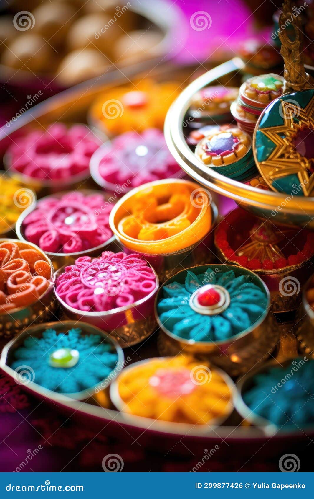A Close-up Shot of Traditional Holi Sweets and Snacks Stock Photo ...