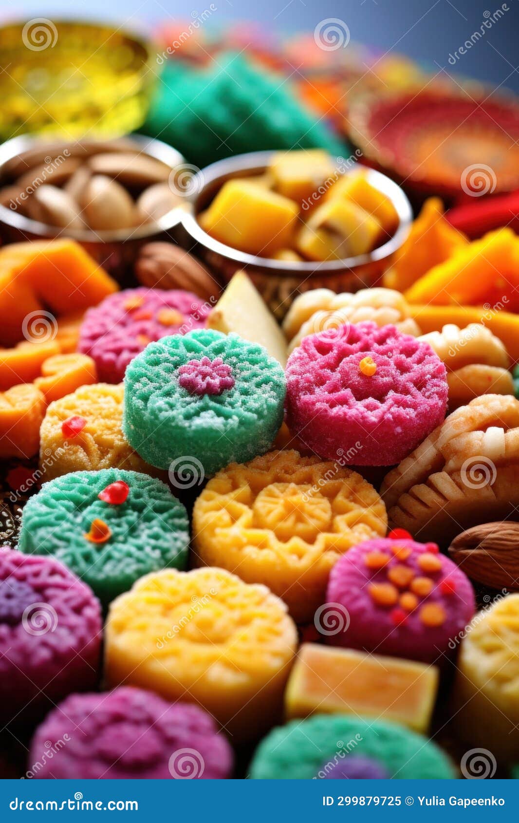 A Close-up Shot of Traditional Holi Sweets and Snacks Stock Image ...