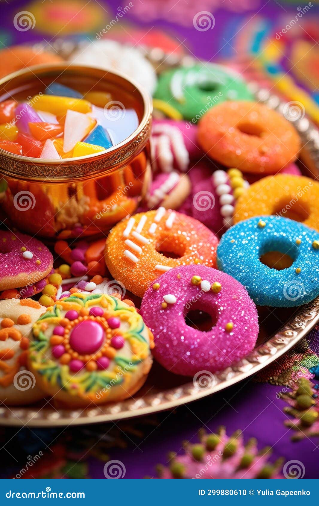 A Close-up Shot of Traditional Holi Sweets and Snacks Stock Photo ...