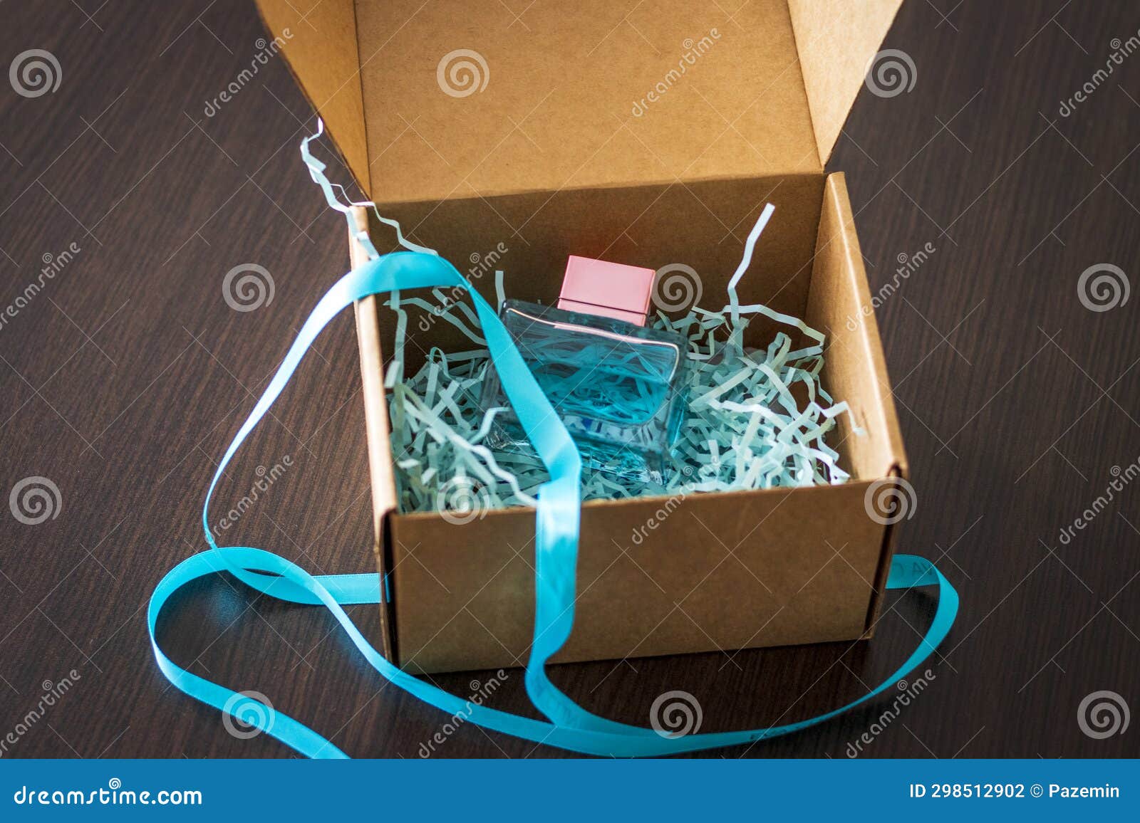 Close Up Shot of the Unwrapped Gift Box . Celebration Stock Photo ...