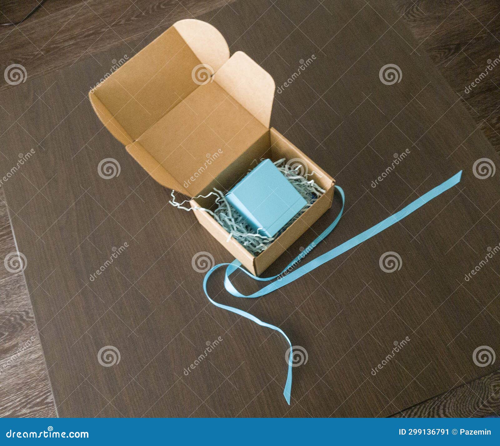 Close Up Shot of the Unwrapped Gift Box. Holiday Stock Image - Image of ...