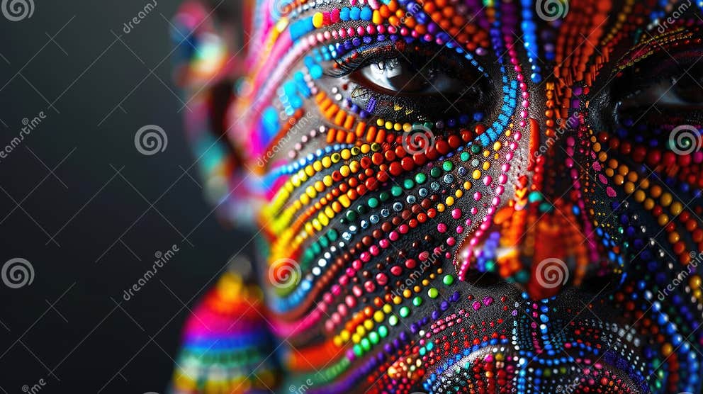 A Closeup Shot of a Vibrant Cultural Code Diverse Binary Portraits ...