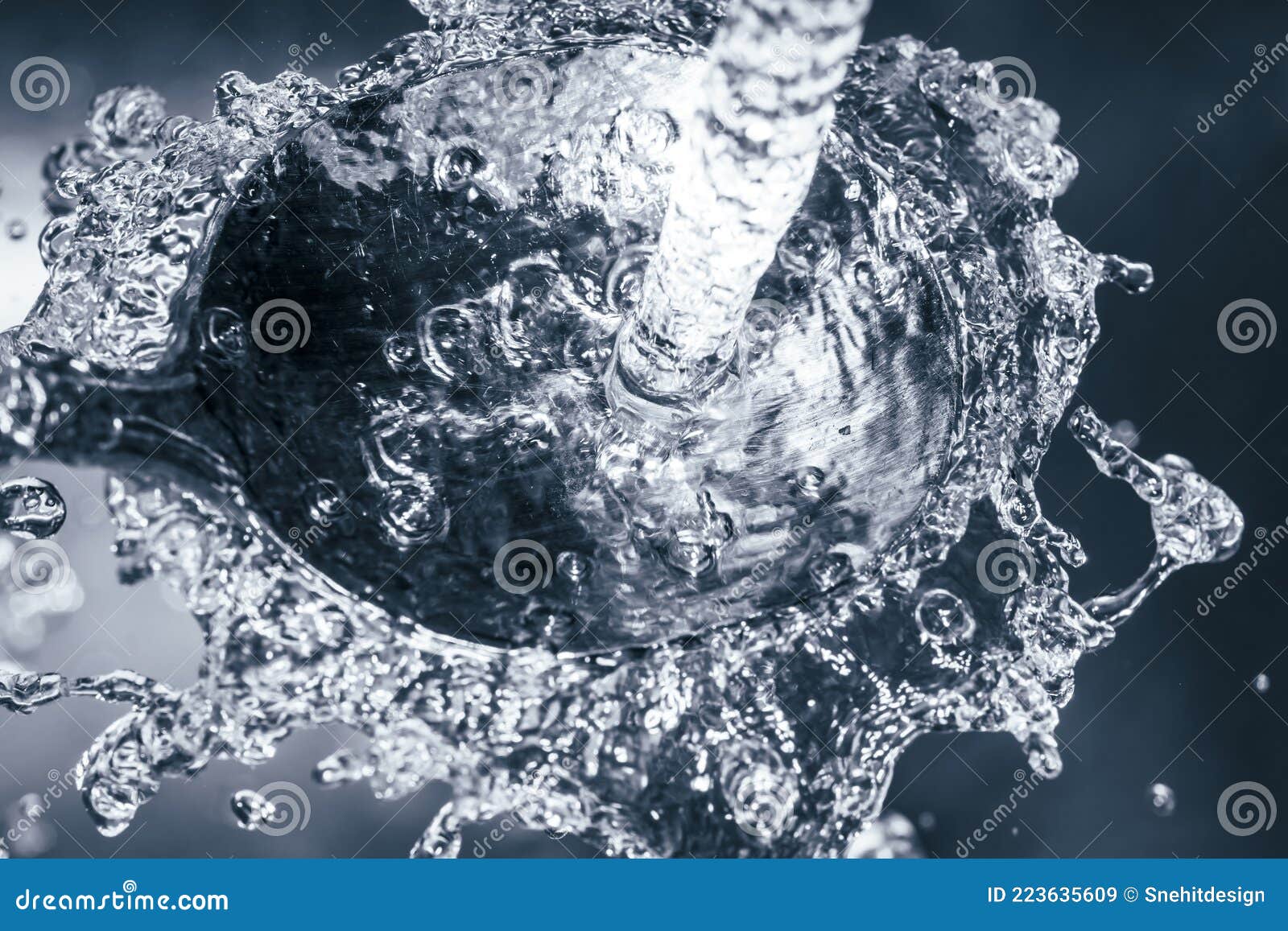 Close Up Shot of Water Splash on Spoon Stock Image - Image of spoon ...
