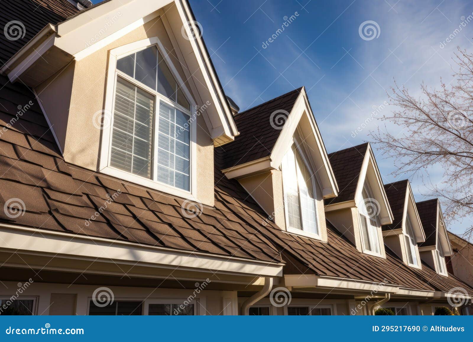 Close-up Shot of Wide Dormer Windows in the Sunlight Stock Photo ...