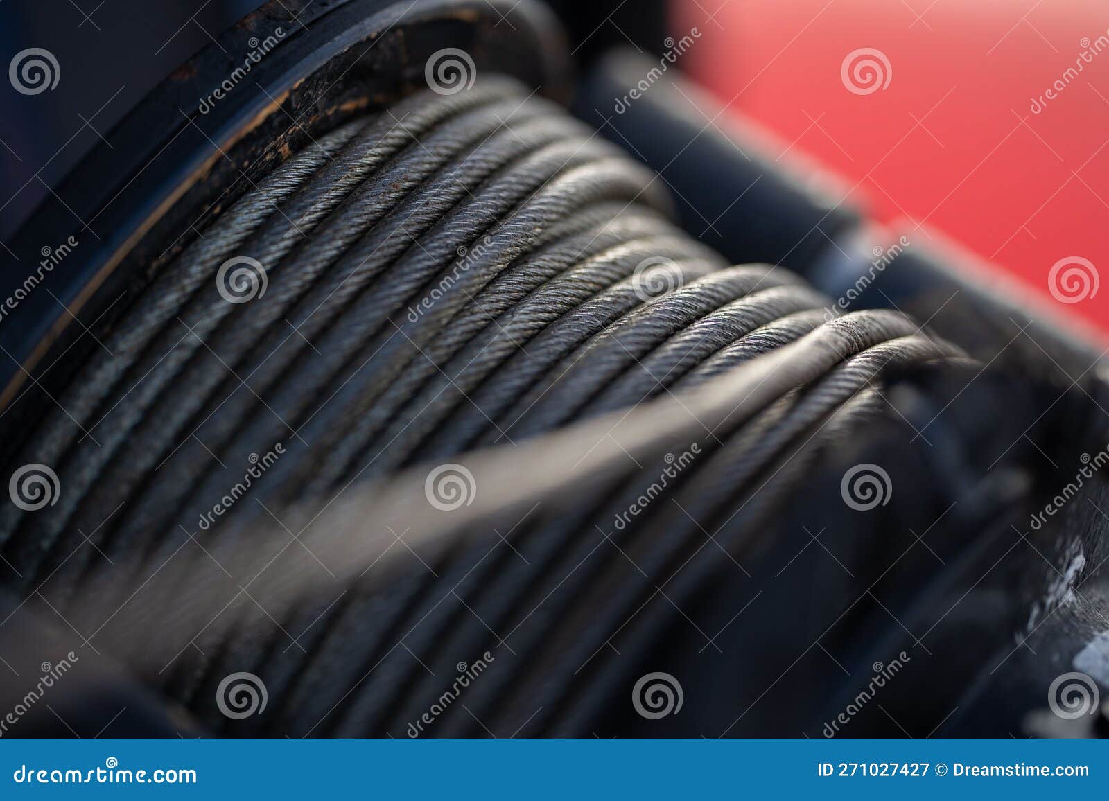 Close-up Shot of a Wire Spool, with the Wire Pulled Out from it Stock ...