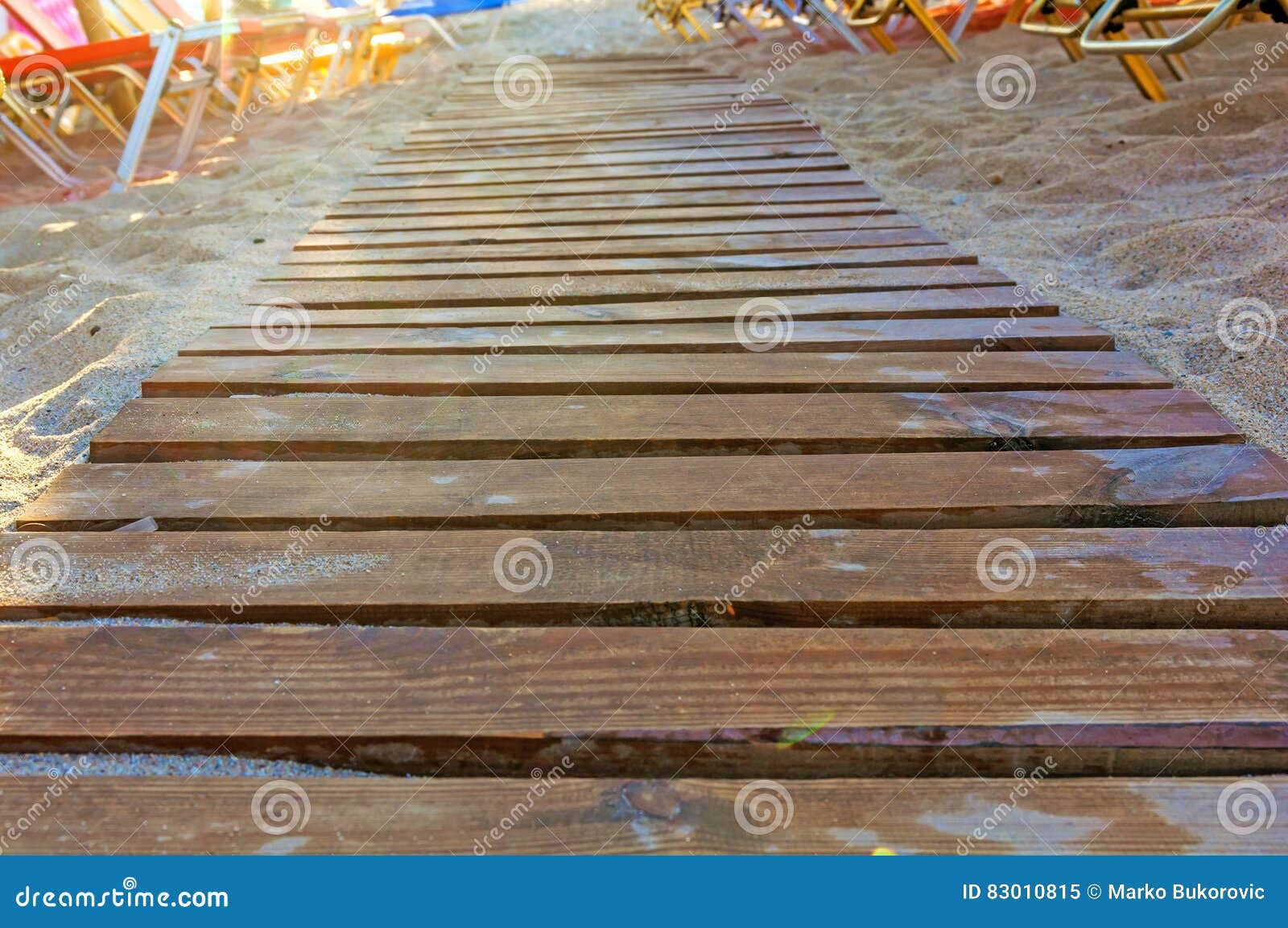 Close Up Shot of a Wooden Beach Path Texture with Some Sand Stock Image ...