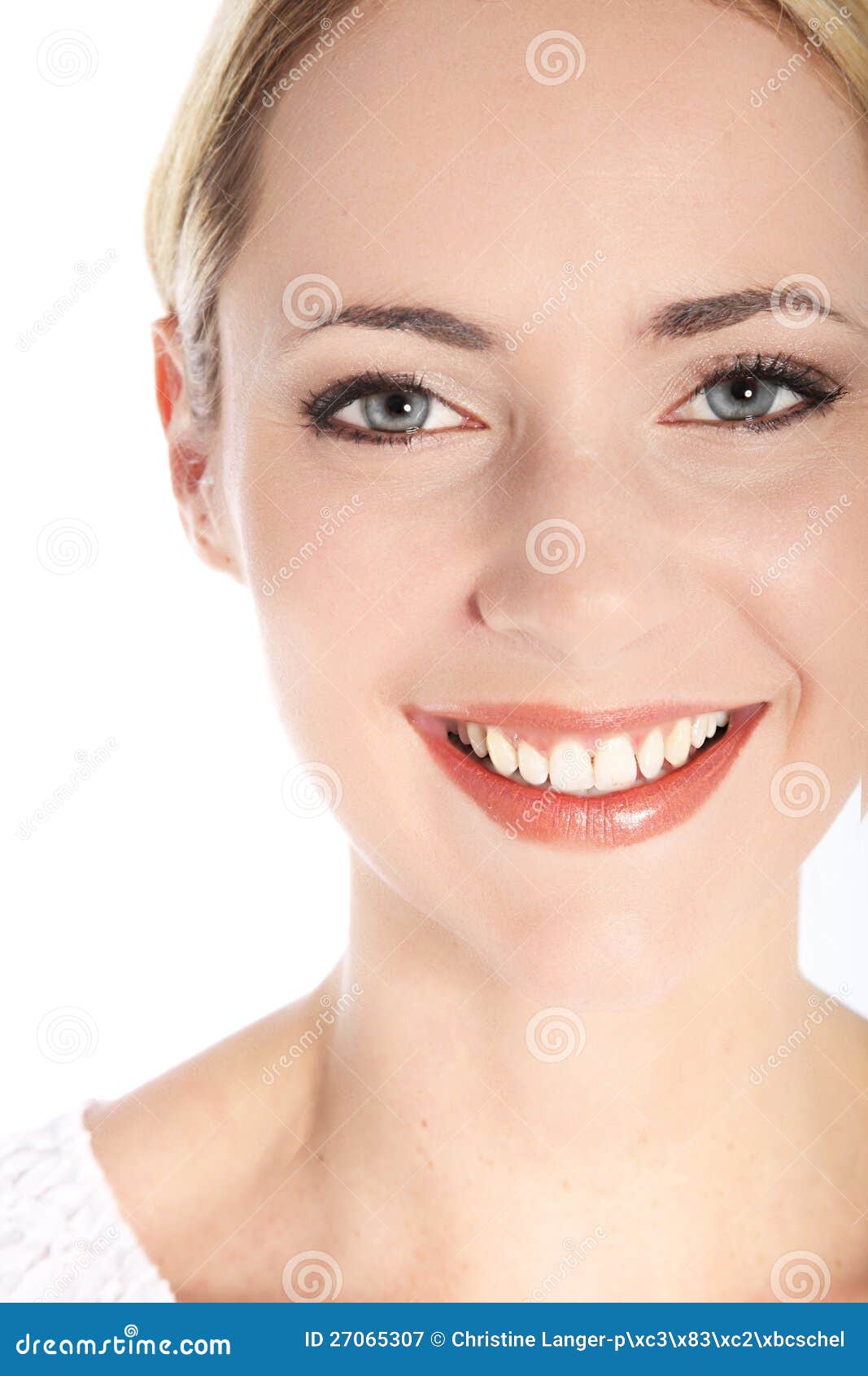 Close-up Shot of Young Smiling Woman Stock Image - Image of face, woman ...