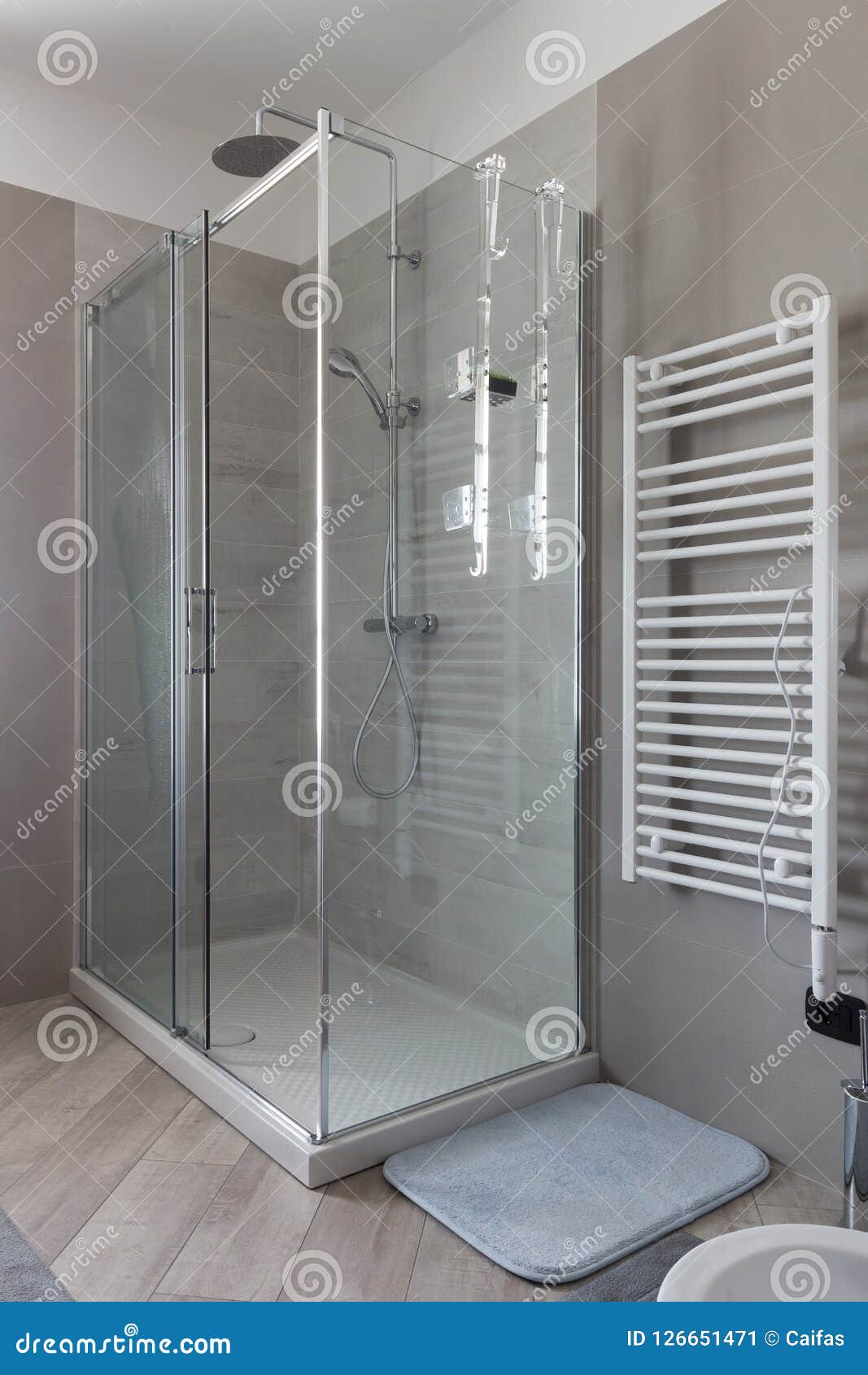 Close Up of Shower Box in the Bathroom Stock Image - Image of shower ...