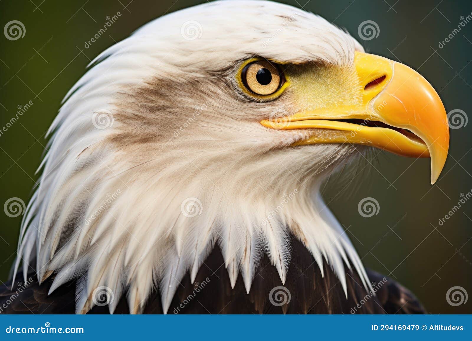 Close-up Showing the Sharp Beak of a Bald Eagle Stock Illustration ...