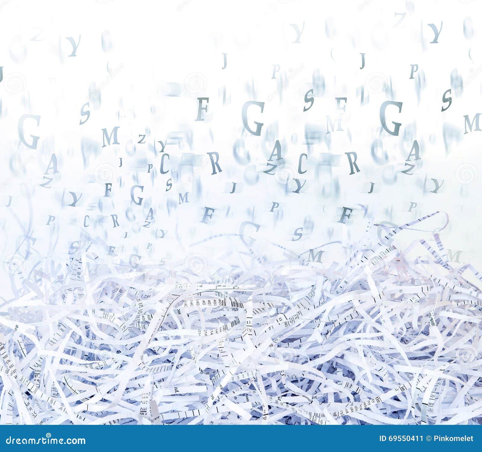 Close Up Shredded Paper with Alphabet Flying Out Stock Image - Image of ...
