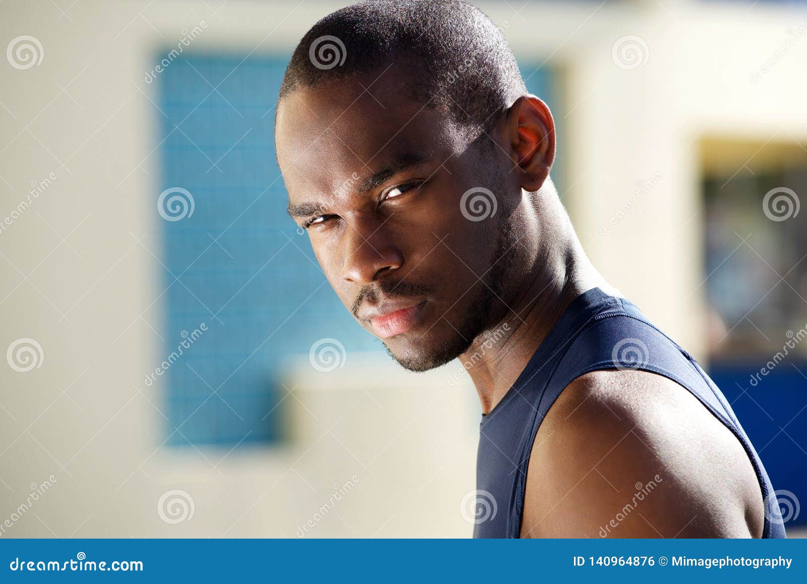 Close Up Side of Handsome Young African American Male Sports Model ... Close Up Side of Handsome Young African American Male Sports Model ...