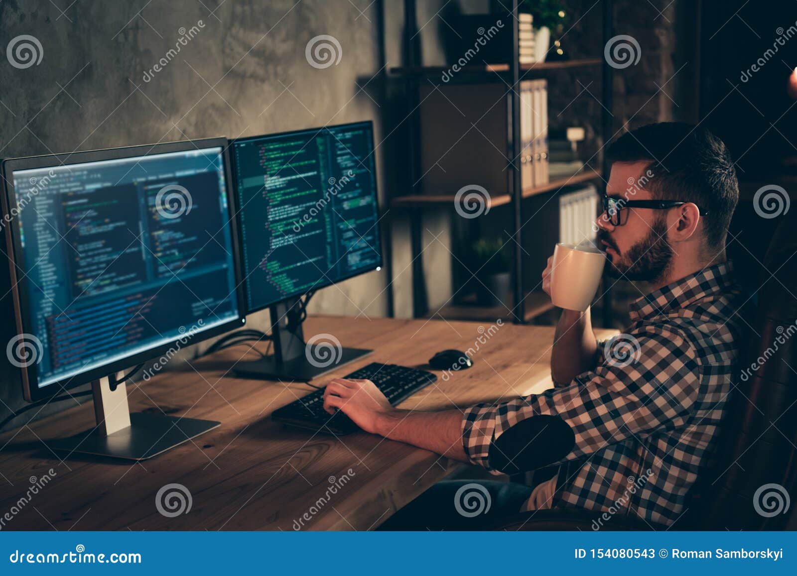 Close Up Side Profile Photo Handsome Mug Hot Beverage he Him His Guy ...