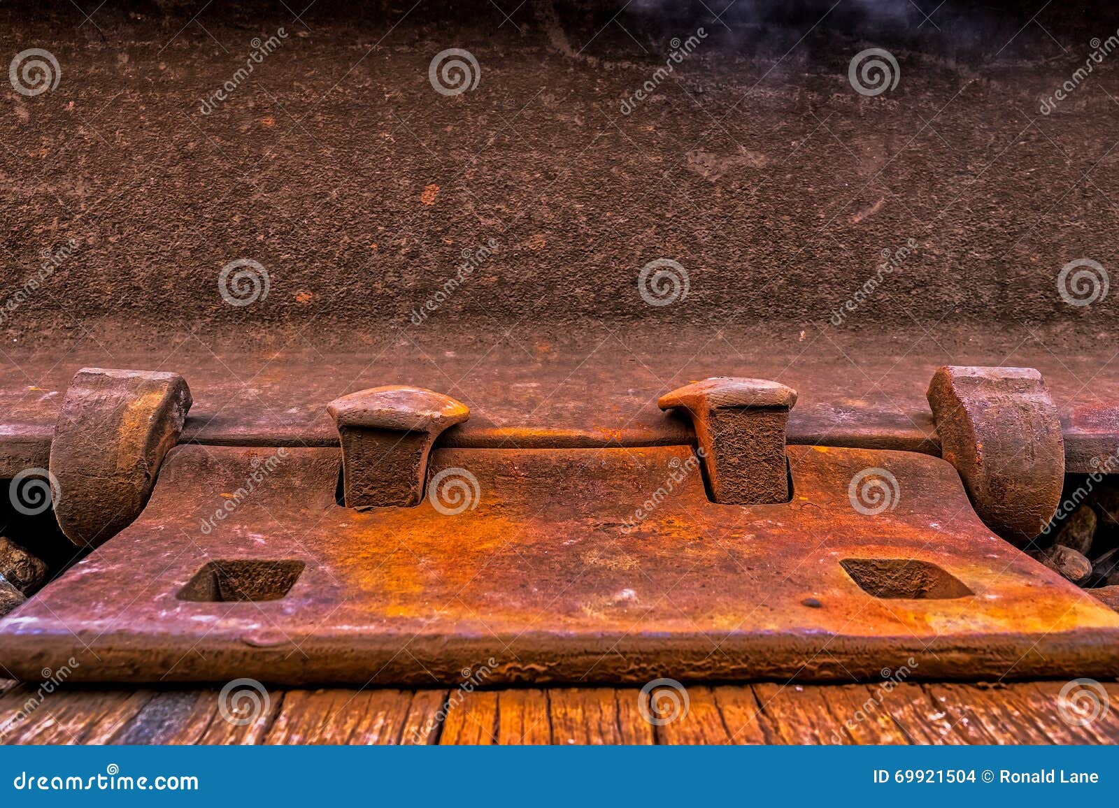 Close Up of Side Rail Road Tracks Stock Photo - Image of strong ...