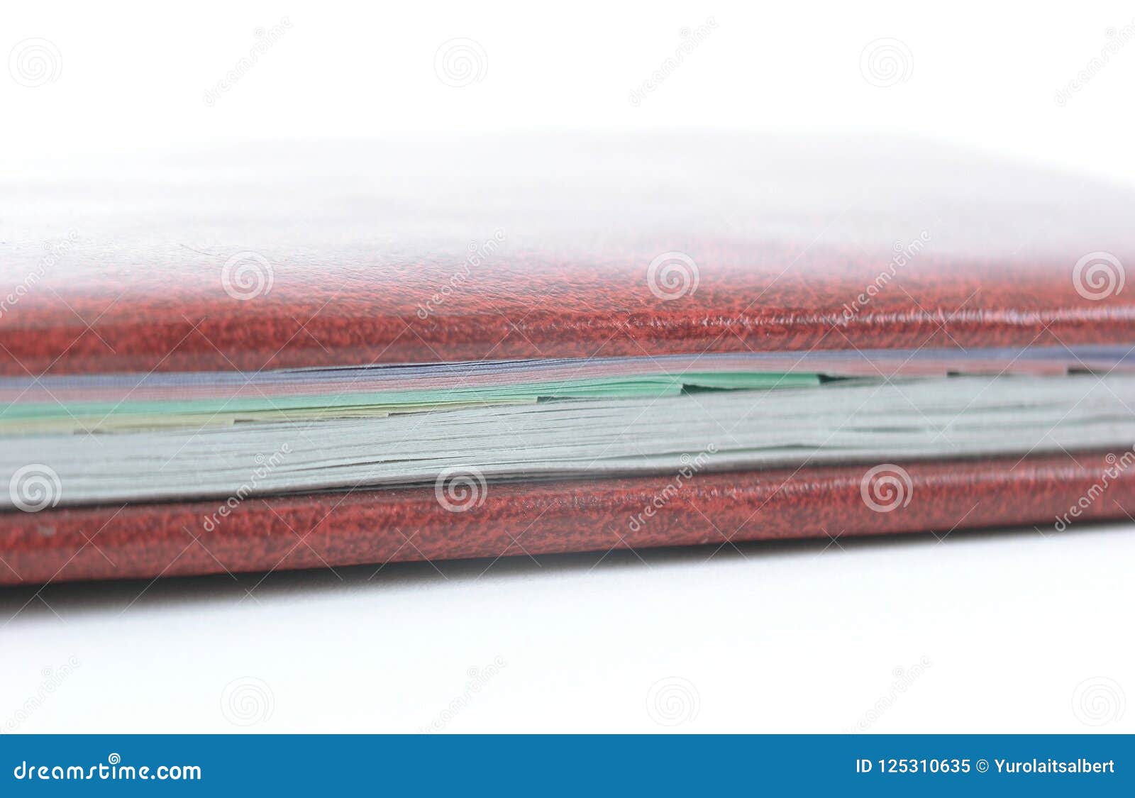 Close Up. Side View.diary on a White Background. Photo with Copy Space ...