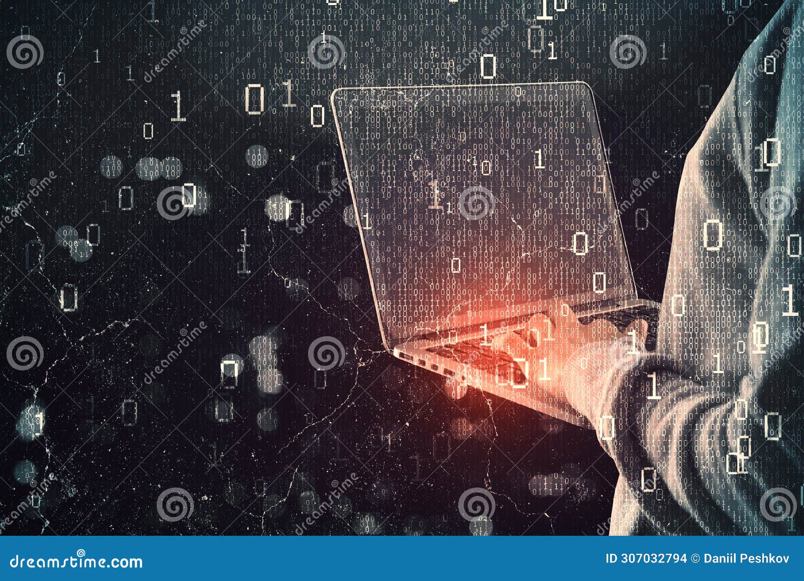 Hacking Background Abstract Hacking System Hacker Attack Broken Falling Binary Code Matrix