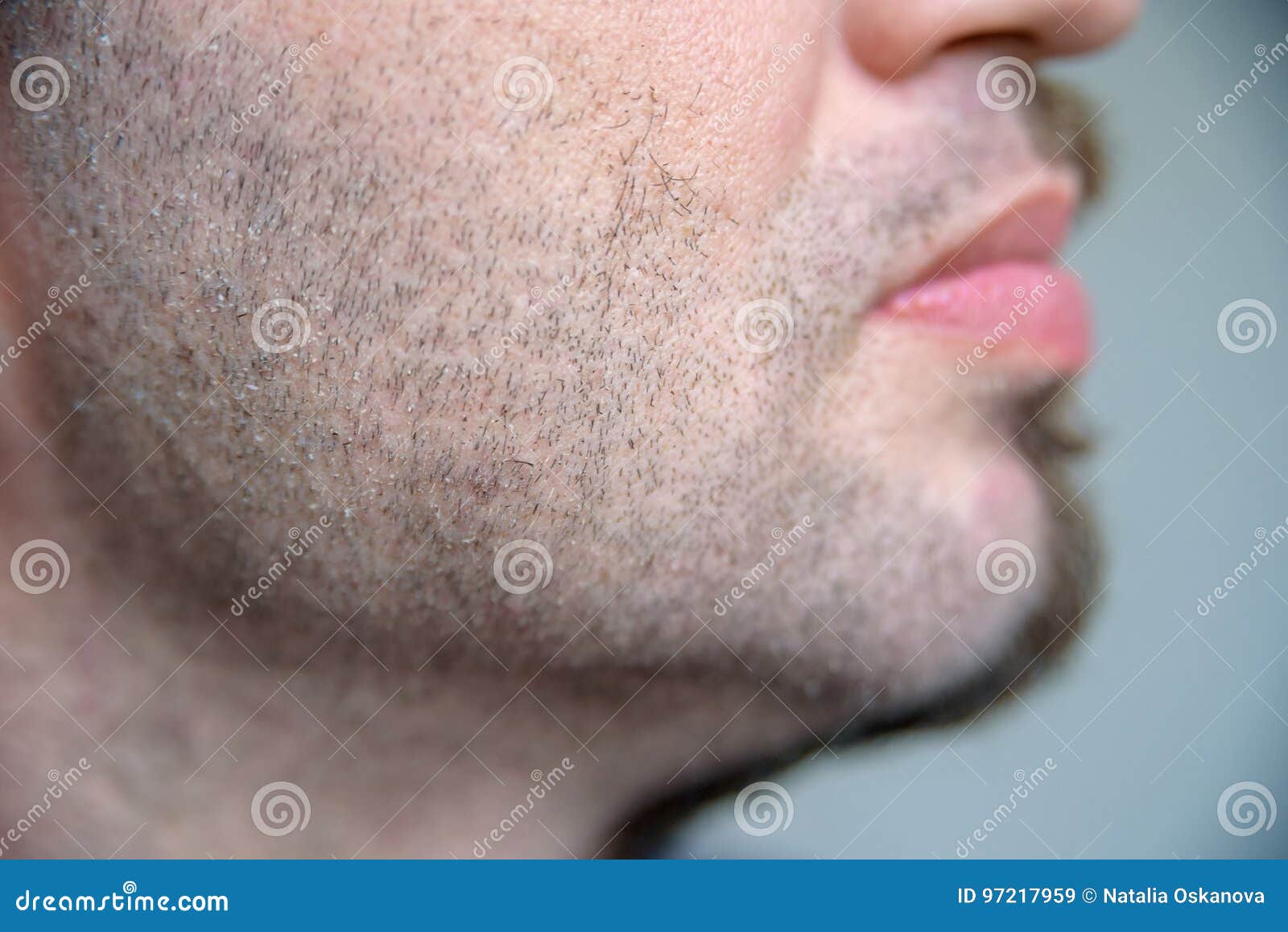 Close Up Side View Half Shaved Beard Stock Image - Image of cross ...
