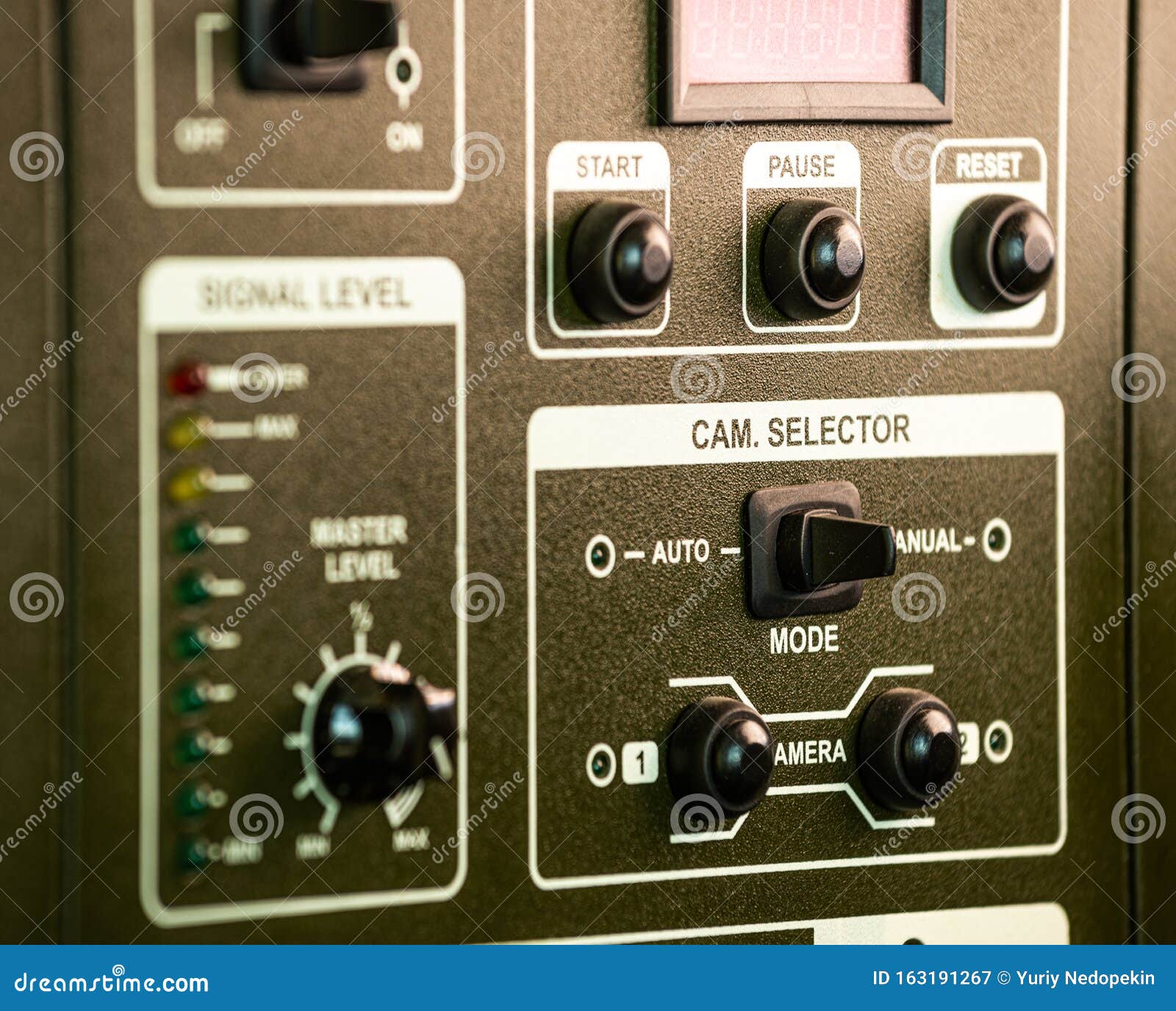 Close-up Side View of Panel of Buttons and Twirls Stock Image - Image ...