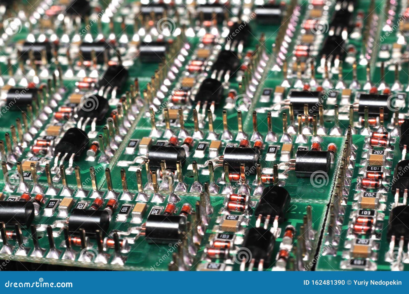 Close-up Side View of a PCB Board with SMD Components Stock Photo ...