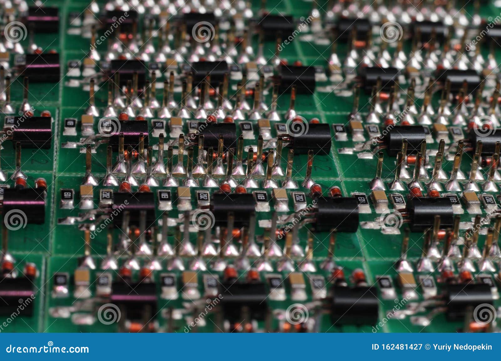 Close-up Side View of a PCB Board with SMD Components Stock Image ...