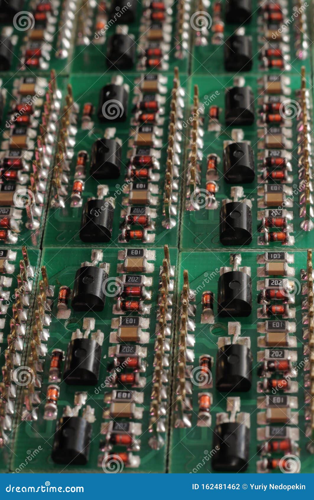 Close-up Side View of a PCB Board with SMD Components Stock Photo ...