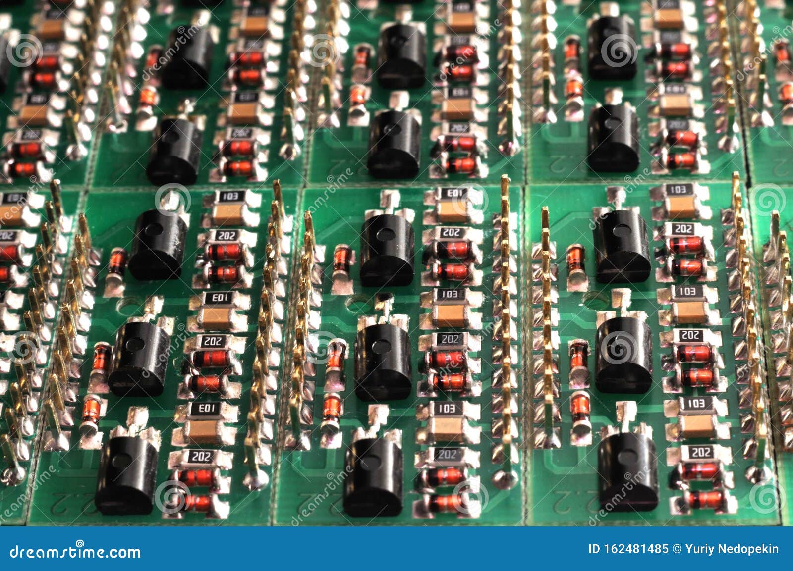 Close-up Side View of a PCB Board with SMD Components Stock Image ...