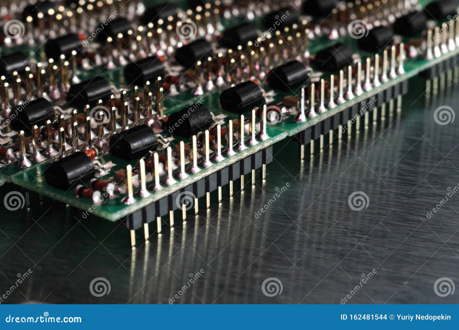 Close-up Side View of a PCB Board with SMD Components Stock Photo ...