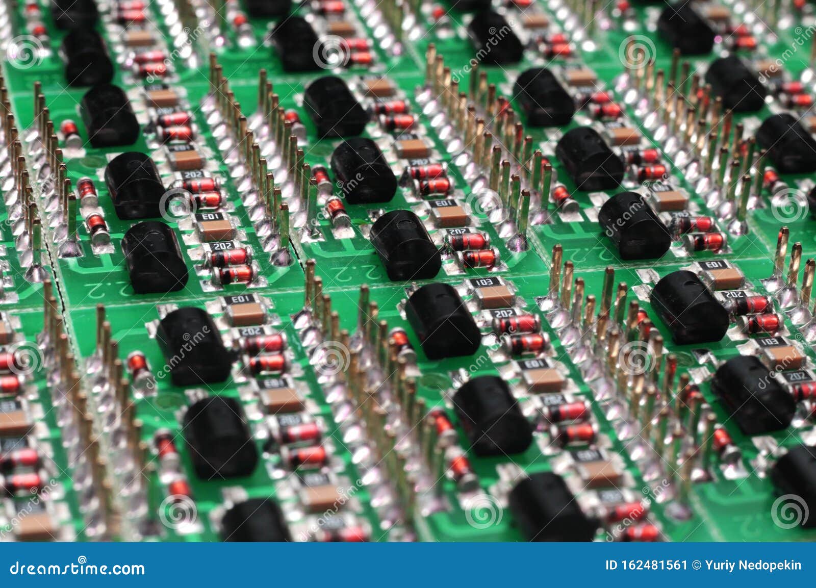 Close-up Side View of a PCB Board with SMD Components Stock Image ...