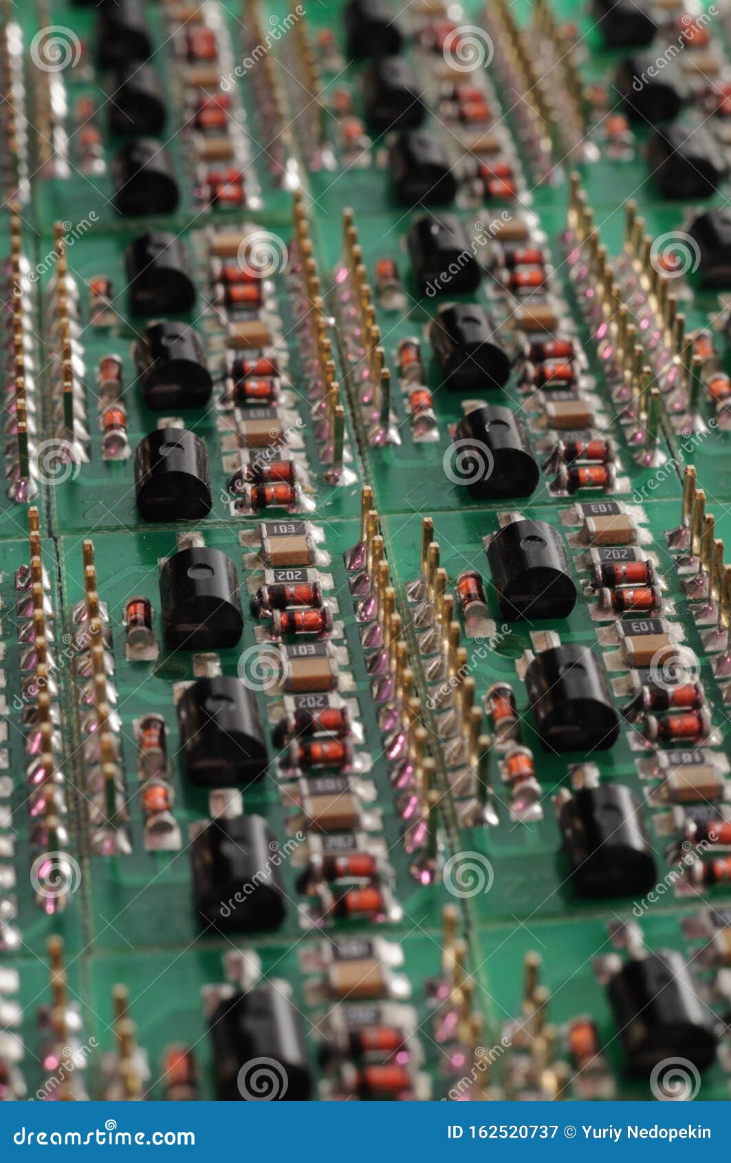 Close-up Side View of a PCB Board with SMD Components Stock Image ...